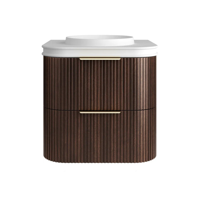 Otti Havana Fluted Curved Wall Hung Vanity with Moulded Top - Sable Wa ...