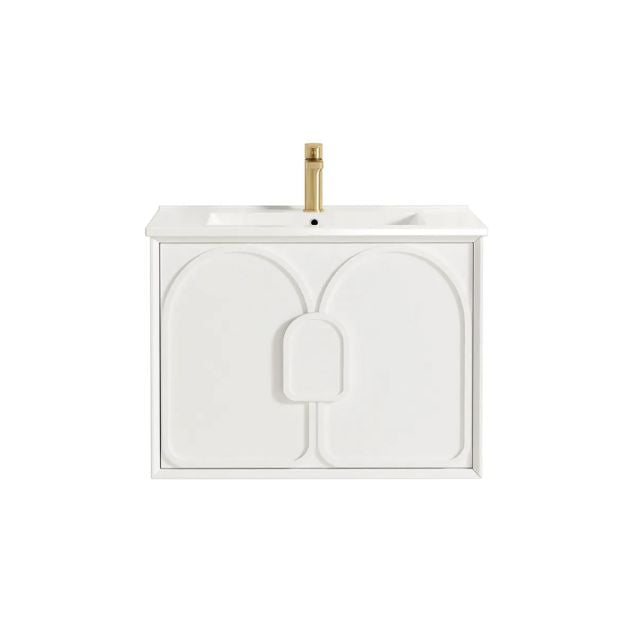 Otti Laguna Mk II Matte White Wall Hung Vanity with Ceramic Top — The ...
