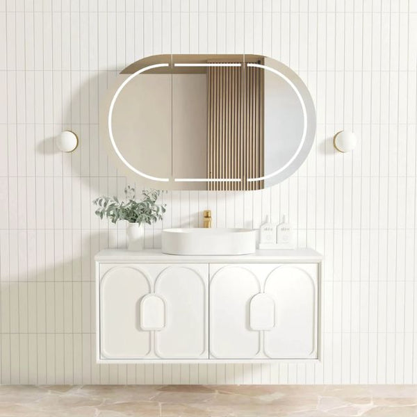 Otti Laguna Mk II Matte White Wall Hung Vanity with Pure White Top ...