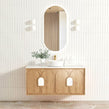Otti Laguna Mk II Woodland Oak Wall Hung Vanity with Cloudy Carrara To ...
