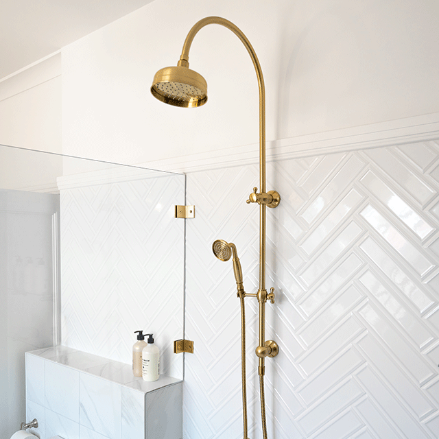 Phoenix Cromford Shower Rose - Brushed Gold - The Blue Space