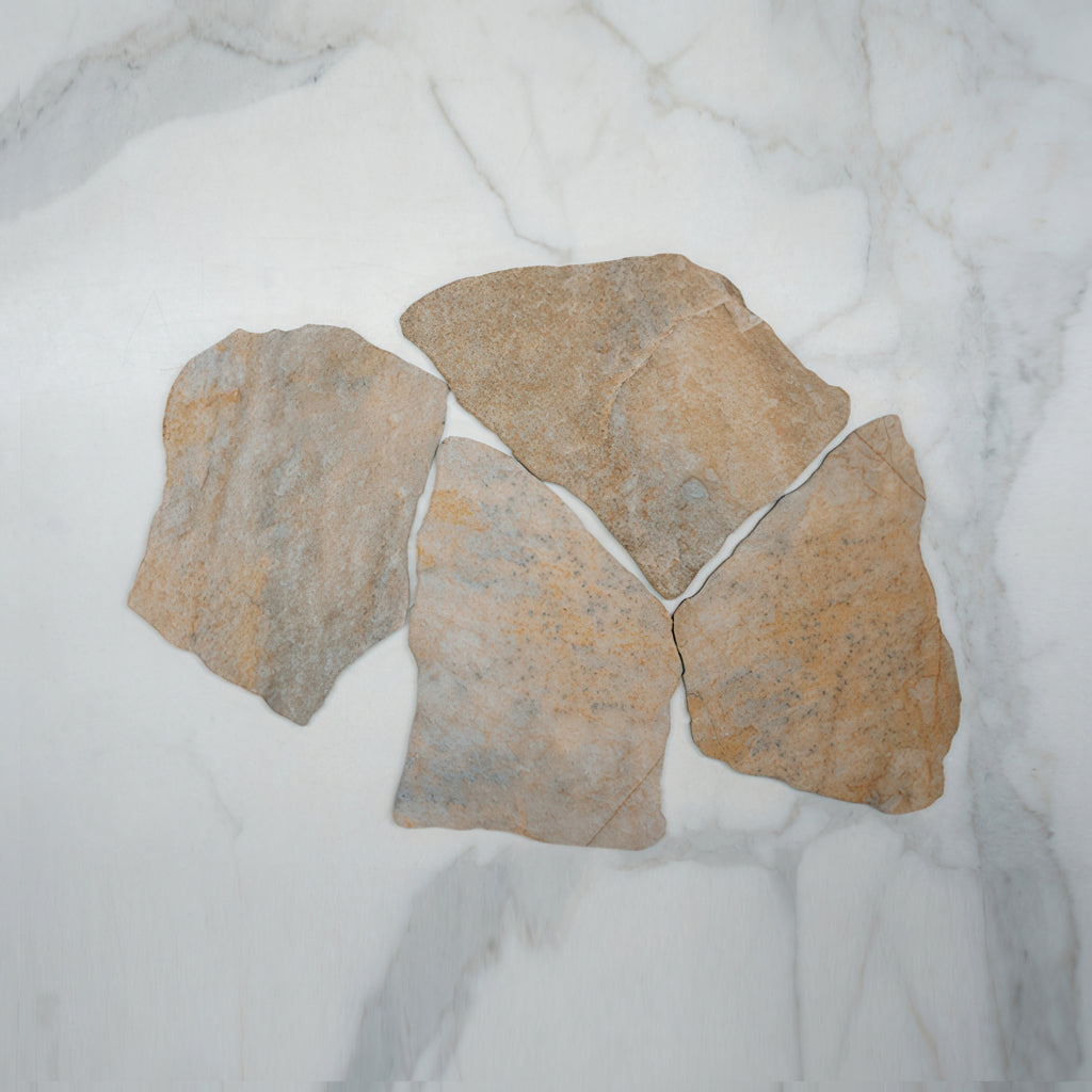 Sandy Aria Stone Tile Matte Crazy Pave Porcelain — The Blue Space