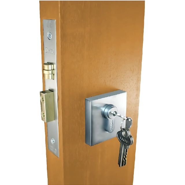 Zanda Square Pull Handle Lock Kit Single Cylinder Brushed Nickel 1157.2 ...