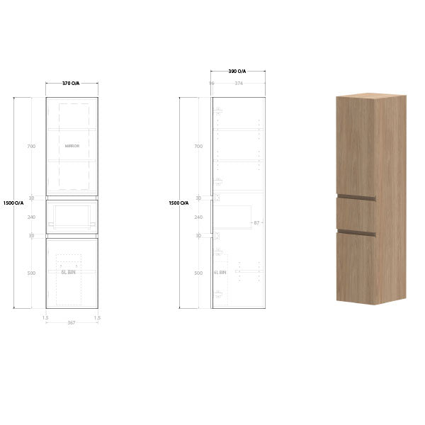 ADP Glacier Lite Door & Drawer Tallboy, Customise Online, Best Price at ...