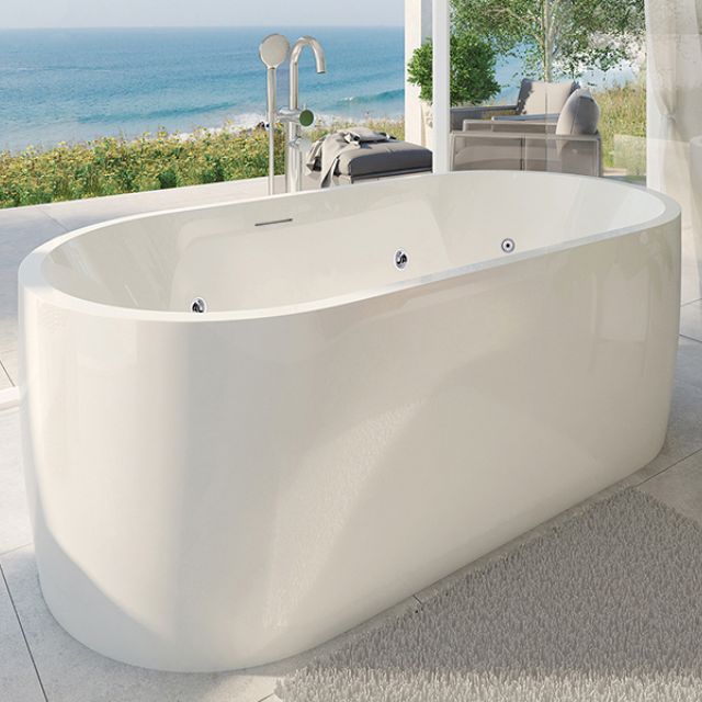 Decina Elisi Freestanding Contour Spa Bath 1700mm, Best Price Online ...