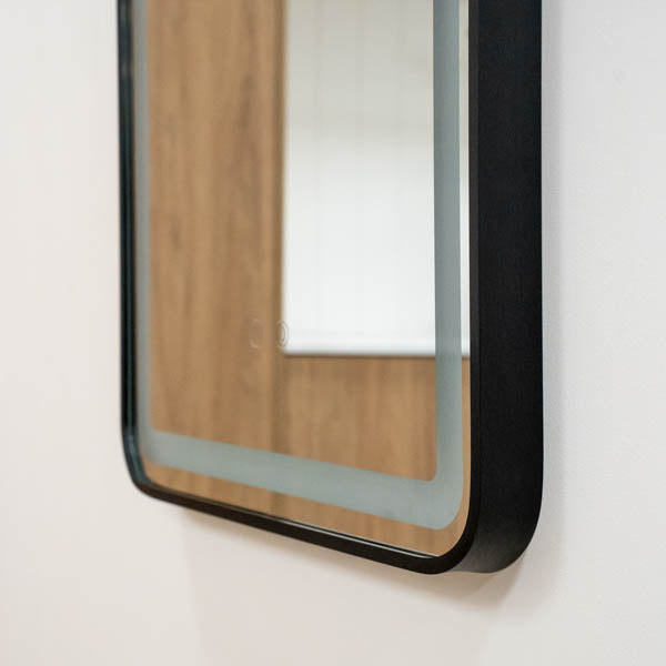 Ingrain Arch Shaped Matte Black Framed Frontlit LED Mirror 500mm by 90 ...