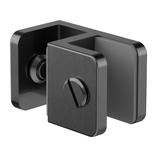 Nero Over Panel Glass to Glass Fitting 10mm Gun Metal — The Blue Space