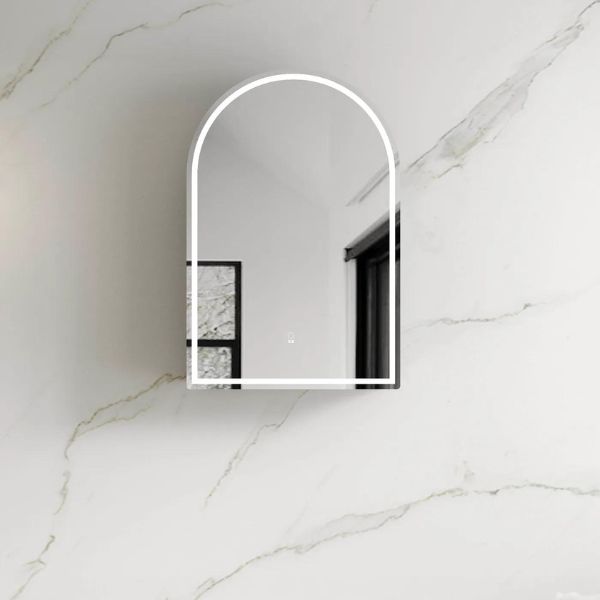 Otti Archie LED Shaving Cabinet Black Oak — The Blue Space