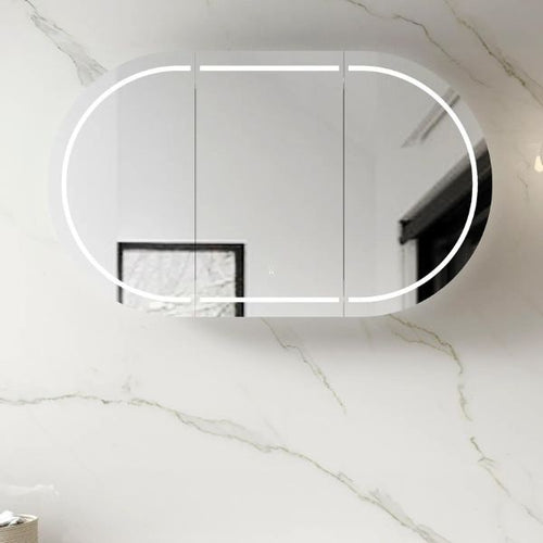 Otti Archie LED Shaving Cabinet Matte White — The Blue Space