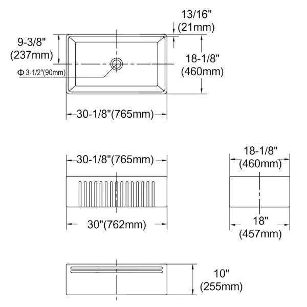 Otti Boston Butler Sink 765mm — The Blue Space