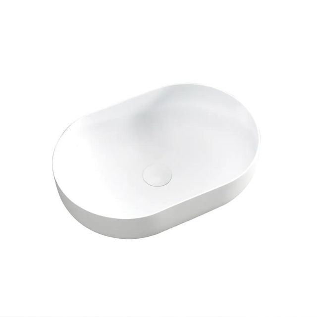 Otti Portofino 500mm Oval Above Counter Basin - Matte White — The Blue ...
