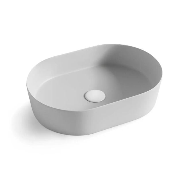 Otti Quay 500mm Oval Above Counter Basin - Matte Grey — The Blue Space