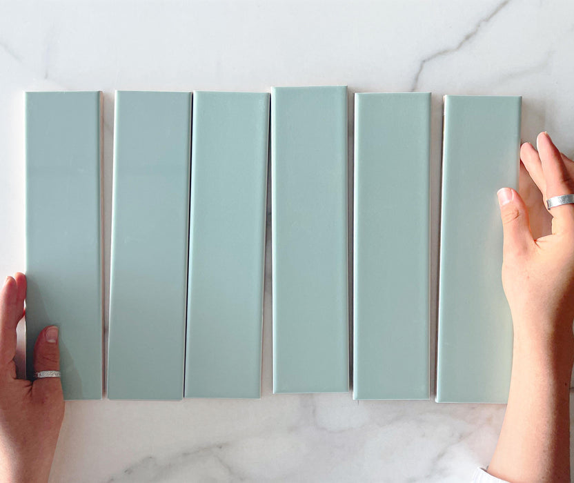 Pale Blue Bella Subway Tile Matt 65 x 265 x 6mm Ceramic — The Blue Space