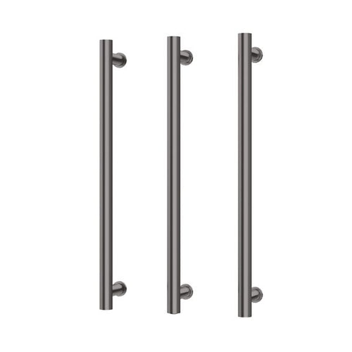 Phoenix Heated Triple Towel Rail Round 800mm - Brushed Nickel — The ...