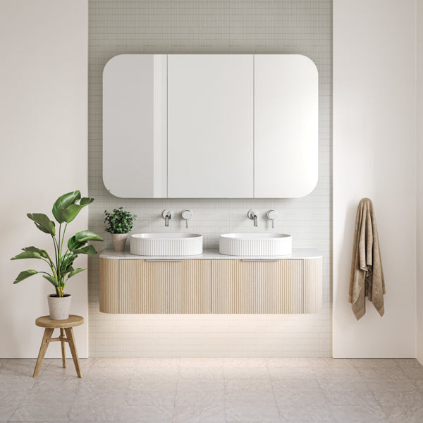 Timberline Santos Dockland Wall Hung Vanity with Silk Surface Top Above ...