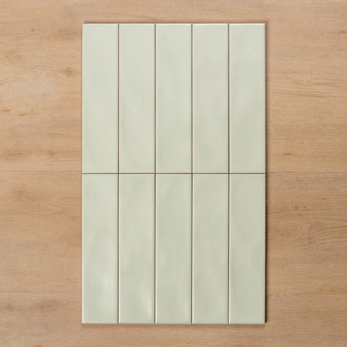 Whitehaven Cream Wavy Satin Ceramic Subway Tile 68x280mm — The Blue Space
