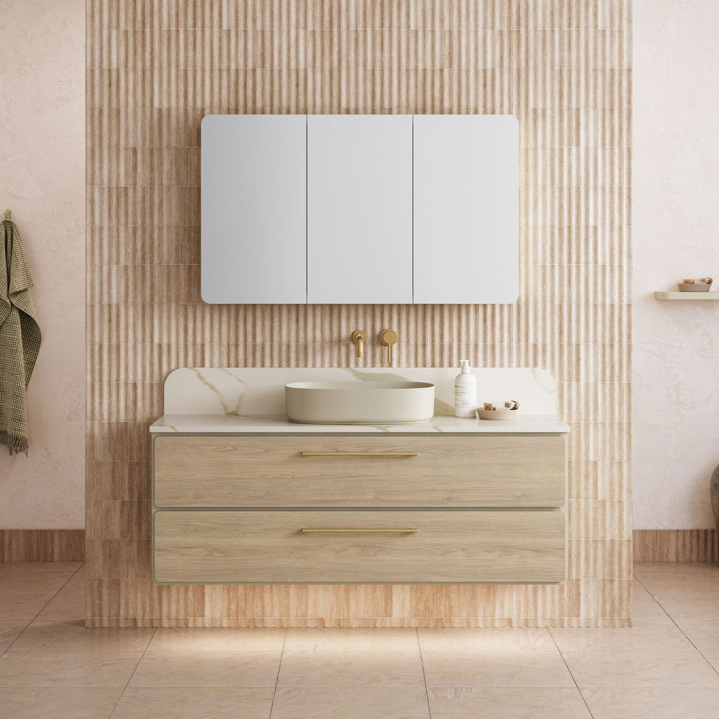 Timberline Colby Wall Hung Vanity with Silk Surface Top and Above Coun ...