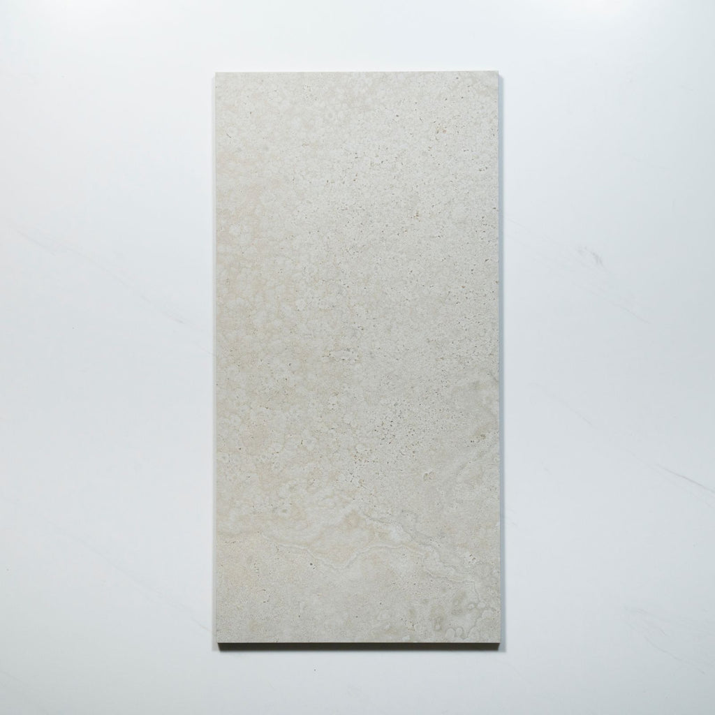 Tuscan White Travertine Look Tile 300mm x 600mm 36CRWWHM - The Blue Space