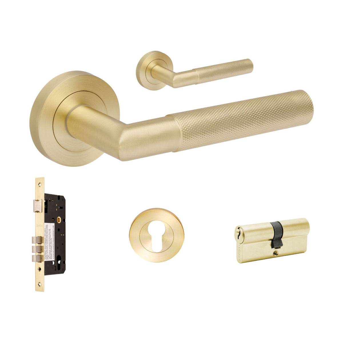 Zanda Vertex Entrance Double Cylinder Lever Set Satin Brass 10034.3.SB ...