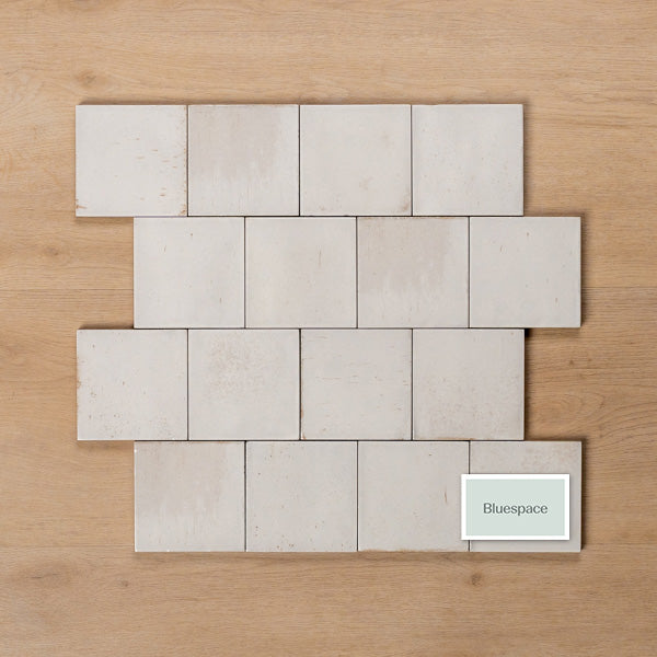 Sicily Bianco White Gloss Zellige Cushioned Edge Porcelain Tile 100x10 ...