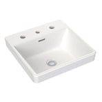 Clark Square Inset Basin With Tap Landing 400mm Three Tapholes — The ...