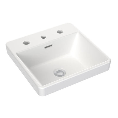 Clark Square Inset Basin With Tap Landing 400mm Three Tapholes — The ...