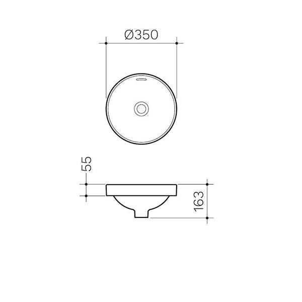 Clark Round Inset Basin 350mm, Best Price Online - The Blue Space