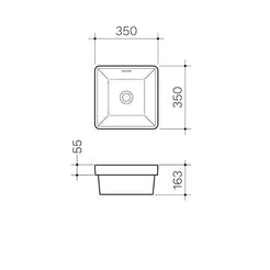 Clark Square Inset Basin 350mm, Best Price Online - The Blue Space
