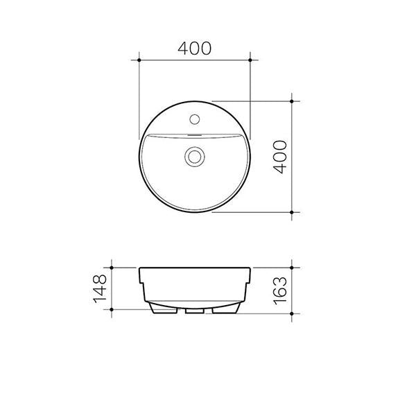 Clark Round Semi Recessed Basin 400mm, Best Price - The Blue Space
