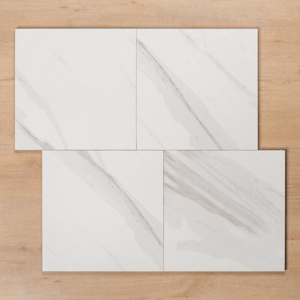 Perisher White Marble Matt Rectified Porcelain GP Tile 300x300mm — The ...