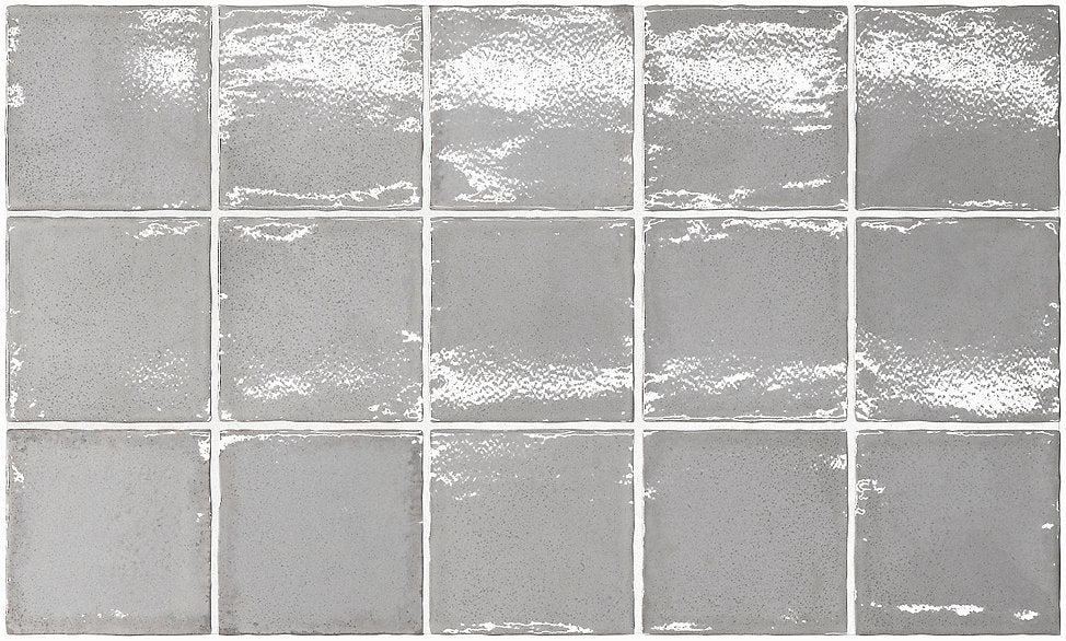 Nickel Grey Dianna Zellige Tile 100 x 100 x 9mm Spanish Ceramic — The ...