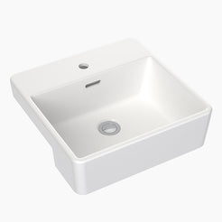 Clark Square Semi Recessed Basin One Taphole - The Blue Space