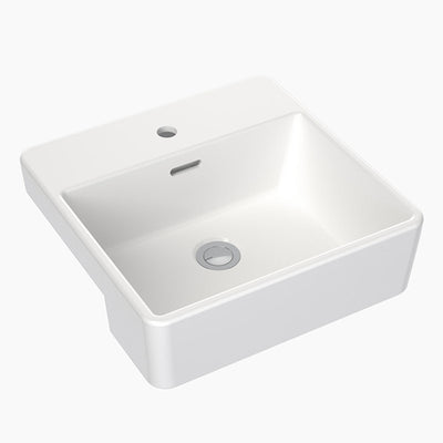 Clark Square Semi Recessed Basin One Taphole - The Blue Space