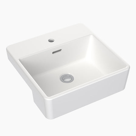 Clark Square Semi Recessed Basin One Taphole - The Blue Space