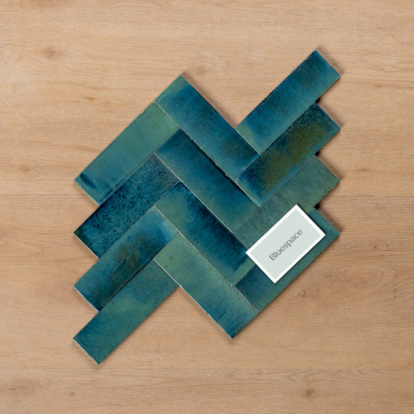 Sicily Turchese Blue Gloss Bejmat Cushioned Edge Porcelain Tile 50x150 ...