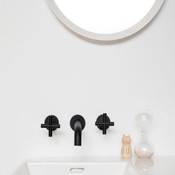 Clark Cross Wall Basin/Bath Set 180mm Matte Black - The Blue Space