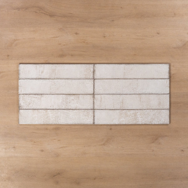 Tenerife White Gloss Cushioned Edge Ceramic Tile 107x530mm — The Blue Space
