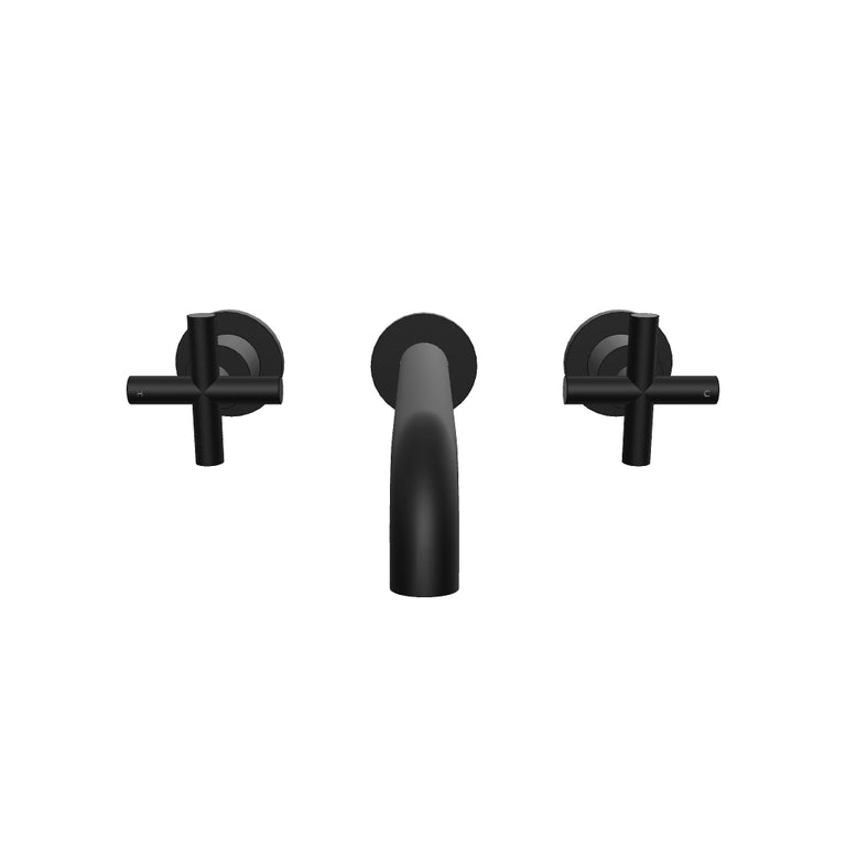 Clark Cross Wall Basin/Bath Set 180mm Matte Black - The Blue Space