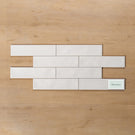 Whitehaven White Wavy Satin Ceramic Subway Tile 68x280mm — The Blue Space