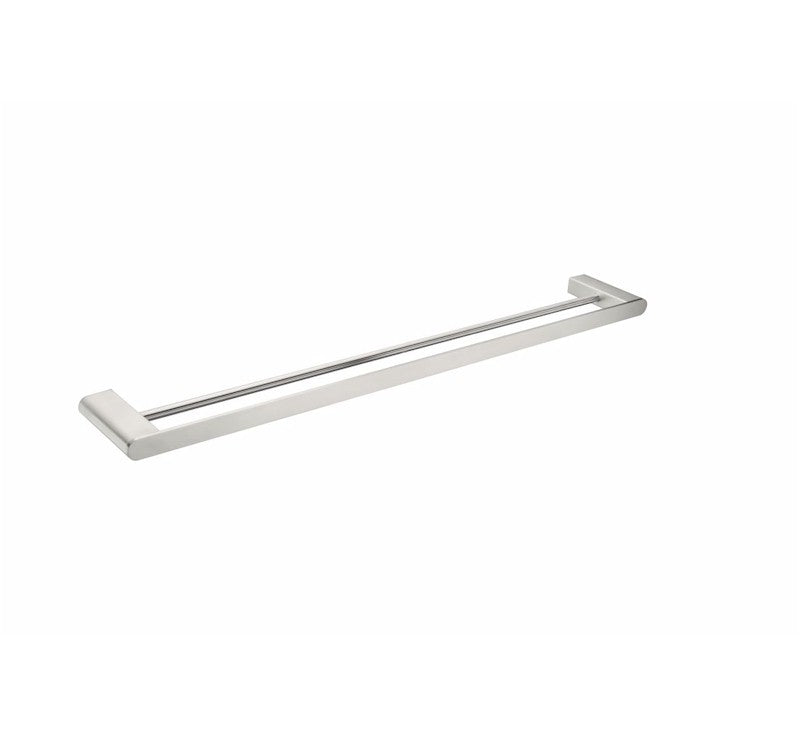 Nero Bianca Double Towel Rail 800mm Brushed Nickel — The Blue Space