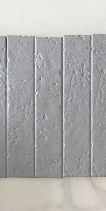 Light Grey Blaire Brick Look Tile Textured Matte 45 x 230 x 8mm Porcel ...