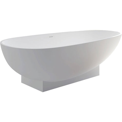 Fienza Nero 1780mm Matte White Stone Bath — The Blue Space