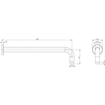 Phoenix Vivid Shower Arm Only 400mm Round Matte Black - The Blue Space