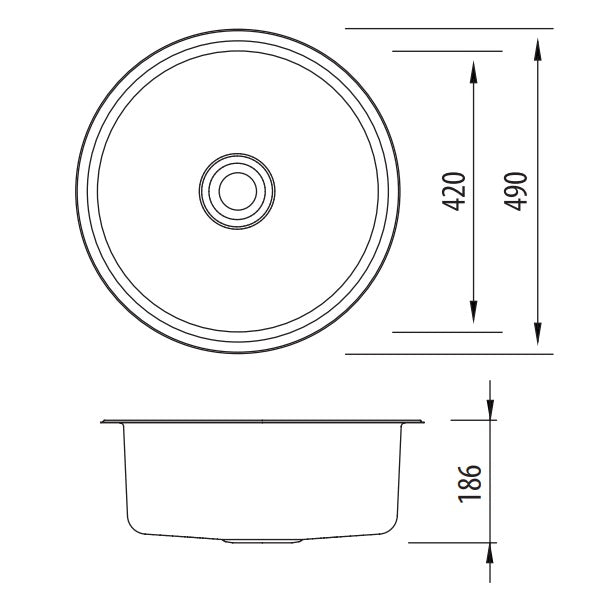 Oliveri Solitaire Round Bowl Kitchen Sink — Best Price at The Blue Space