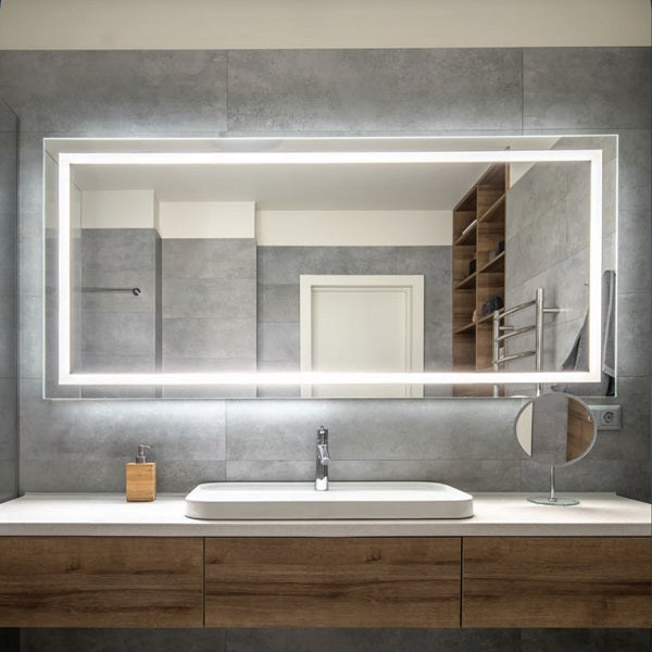 SR Range Backlit Mirror Rectangular with Border (cool light) | The Blue ...