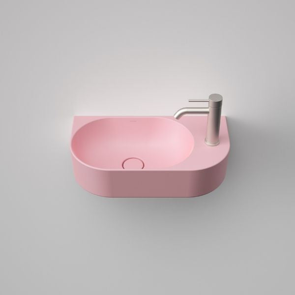 Caroma Liano II 530mm Hand Wall Basin Matte Pink - The Blue Space