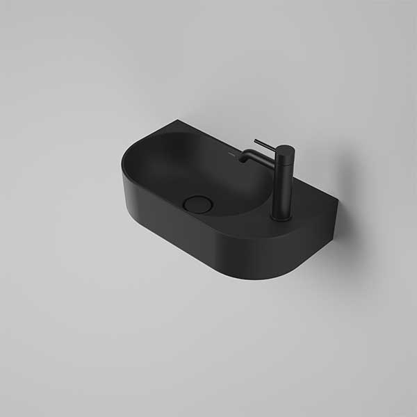 Caroma Liano II 530mm Hand Wall Basin Matte Black - The Blue Space