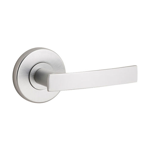Lane Cambridge Passage Lever Door Handle Set On Square Rosette Brushed ...