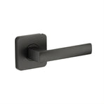 Lane Oxford Passage Lever Door Handle Set On Square Rosette Matte Black ...