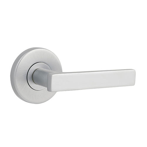 Lane Cambridge Passage Lever Door Handle Set On Square Rosette Brushed ...